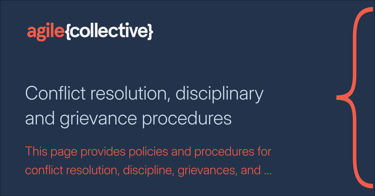 Conflict resolution, disciplinary and grievance procedures | Agile ...